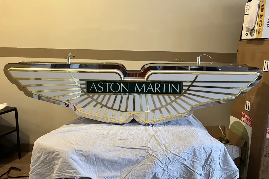 ASTON MARTIN ORIGINAL FACTORY DEALERSHIP SIGN DOUBLE SIDED VINTAGE ...